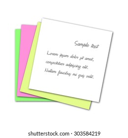Pile Paper Notes On White Background Stock Vector (Royalty Free ...