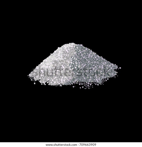 Pile Rock Salt Isolated On Black Stock Vector (Royalty Free) 709663909 ...