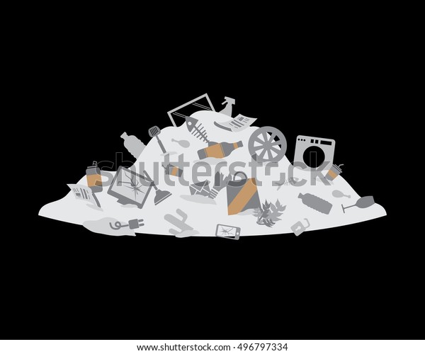 Pile Trash Garbage Hill Landfill Vector Stock Vector (Royalty Free ...
