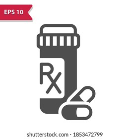 Pill Bottle Icon Professional Pixel Perfect Stock Vector (Royalty Free ...
