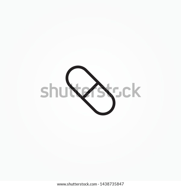 Pill Capsule Outline Single Icon Design Stock Vector (Royalty Free ...