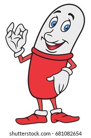 Pill Cartoon Character Stock Vector (Royalty Free) 681082654 | Shutterstock