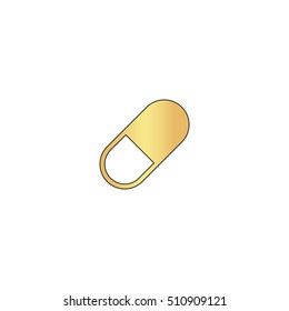 Pill Gold Vector Icon Black Contour Stock Vector (Royalty Free ...