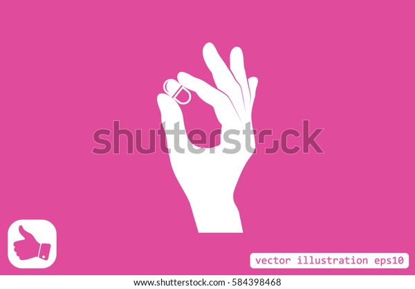 Pill Hand Icon Vector Illustration Eps10 Stock Vector (Royalty Free ...