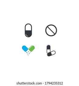 Pill Logo Vector Icon Illustration Design Stock Vector (Royalty Free ...