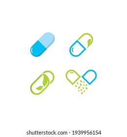 Pill Logos Vector Icon Illustration Designs Stock Vector (Royalty Free ...