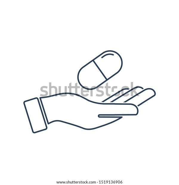 Pill Open Hand Vector Linear Icon 스톡 벡터(로열티 프리) 1519136906 | Shutterstock