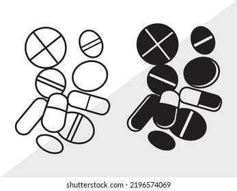 Pill Svg Printable Vector Illustration Stock Vector (Royalty Free ...