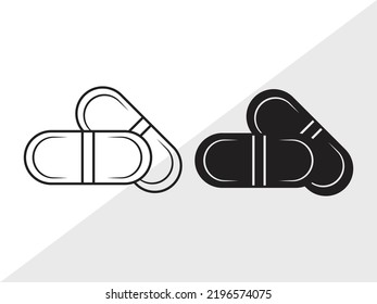 Pill Svg Printable Vector Illustration Stock Vector (Royalty Free ...
