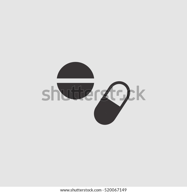 Pill Tablet Medicine Icon Illustration Vector Stock Vector (Royalty ...