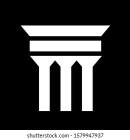 Pillar Black White Simple Isolated Icon Stock Vector (Royalty Free ...