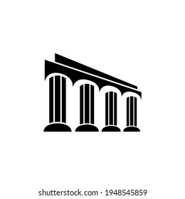 Pillar Colonnade Flat Logo Template Ready Stock Vector (Royalty Free ...