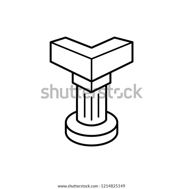 Pillar Icon Line Art Style Vector Stock Vector (Royalty Free) 1214825149