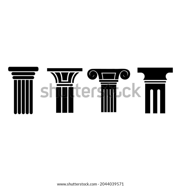 Pillar Icon Set Design Illustration Vector Stock Vector (Royalty Free ...