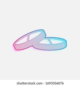 Pills Vitamin Colored Logo Diagonal Lines Stock Vector (Royalty Free ...