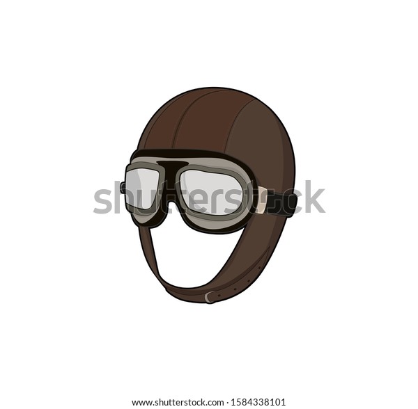 Pilot Helmet Airplane Captain Hat Goggles Stock Vector (Royalty Free ...