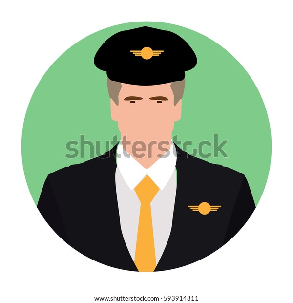 Pilot Profession Logo Symbol Icon Flat Stock Vector (Royalty Free ...