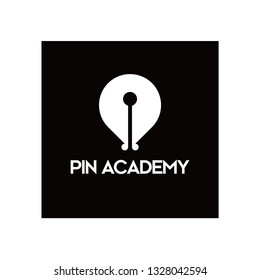 Pin Academy Logo Design Stock Vector (Royalty Free) 1328042594
