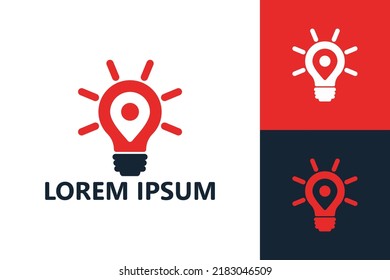 Pin Bulb Idea Logo Template Design Stock Vector (Royalty Free ...