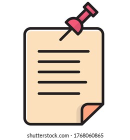 Pin Document Education Flat Icon Stock Vector (Royalty Free) 1768060865 ...