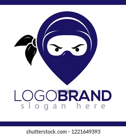 Pin Head Ninja Logo Template Pin Stock Vector (Royalty Free) 1221649393 ...