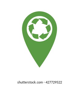 Pin Icon Green Map Ecology Green Stock Vector (Royalty Free) 427729522 ...