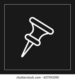 Pin Icon Pin Line Icon Stock Vector (Royalty Free) 437593390 | Shutterstock