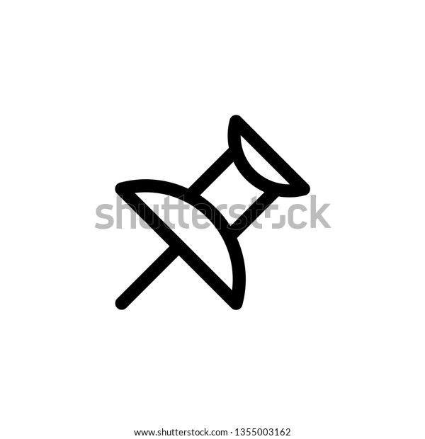 Pin Icon Outline Simple Flat Style Stock Vector (Royalty Free ...