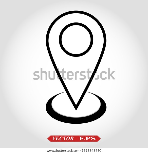 Pin Icon Vector Location Sign Isolated Stock Vector (Royalty Free ...