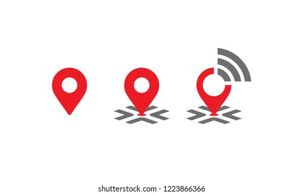 Pin Location Icon Spot Location Logo Stock Vector (Royalty Free ...