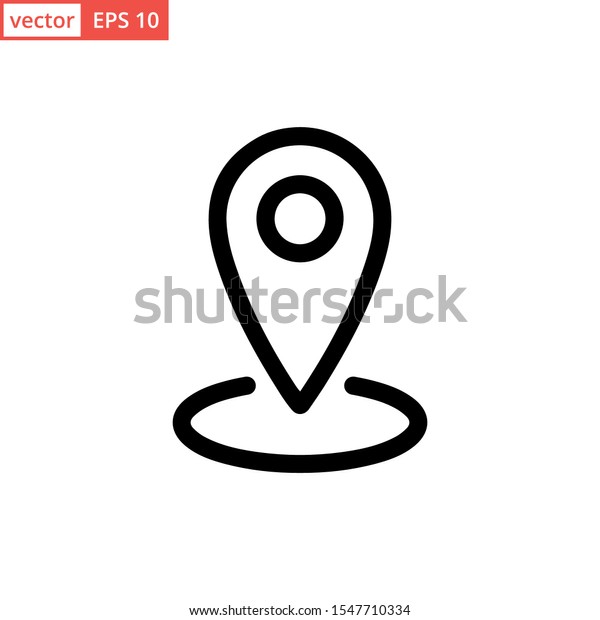 Pin Location Line Art Style Vector Stock Vector (Royalty Free) 1547710334