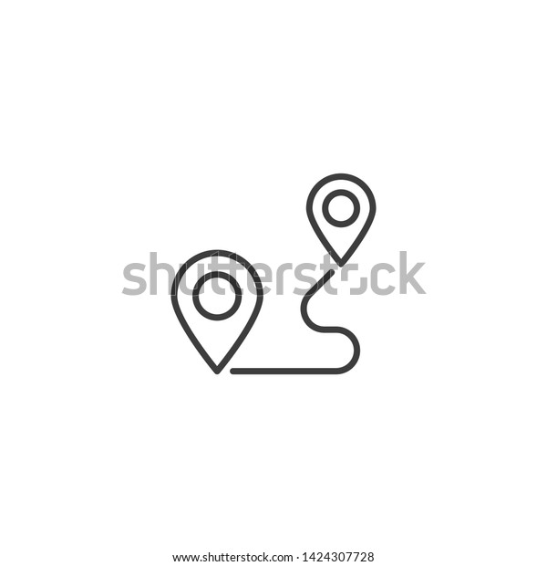 Pin Location Vector Illustration Outline Sign Stock Vector (Royalty ...