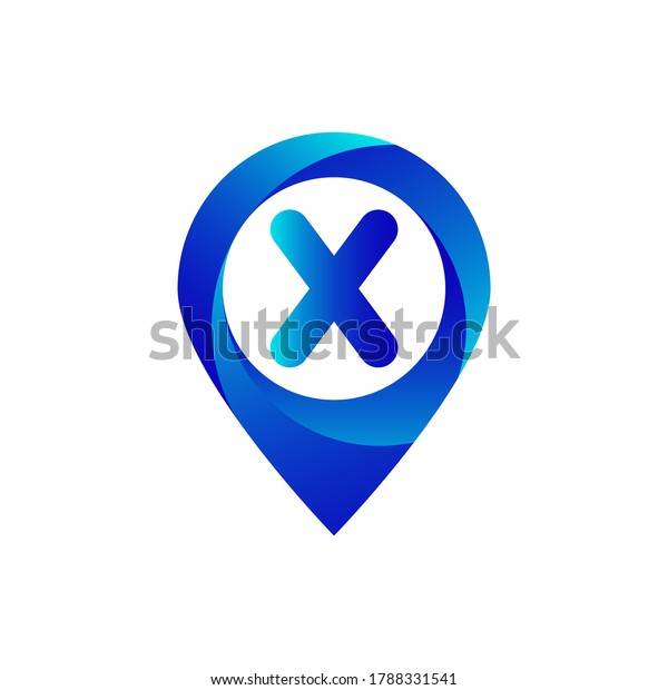 Pin Location X Letter Logox Letter Stock Vector (Royalty Free ...