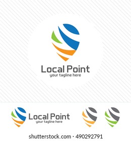 Pin Locator Logo Design Template Pin Stock Vector (Royalty Free ...