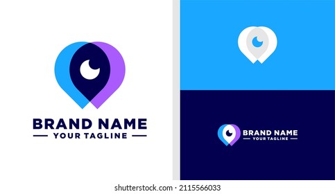 Pin Logo Eyes Negative Space Modern Stock Vector (Royalty Free ...