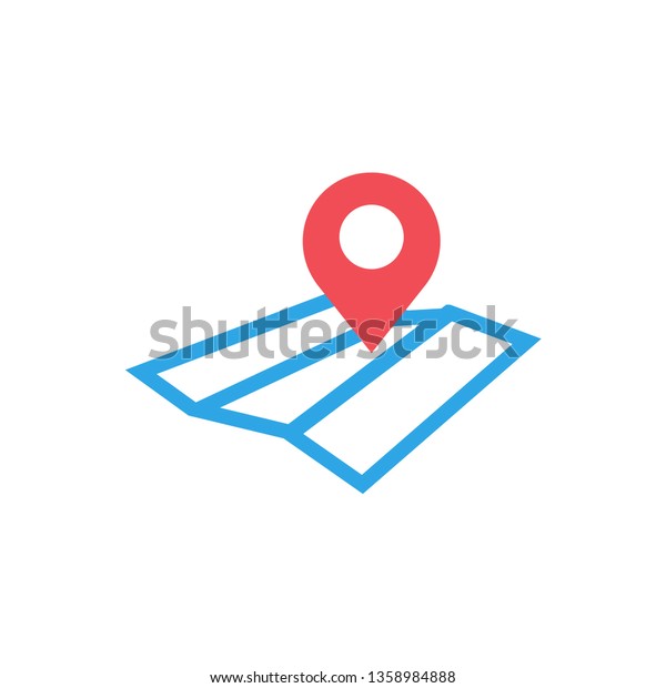 Pin Map Graphic Design Template Vector Stock Vector (Royalty Free ...