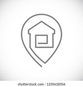 Pin Map House Logo Icon Stock Vector (Royalty Free) 1335618356 ...