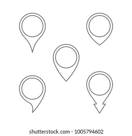 Pin Map Outline Icon Set Stock Vector (Royalty Free) 1005794602 ...