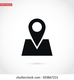 Pin On Map Icon Flat Design Stock Vector (Royalty Free) 503867215 ...