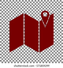 Pin On Map Maroon Icon On Stock Vector (Royalty Free) 571859299 ...