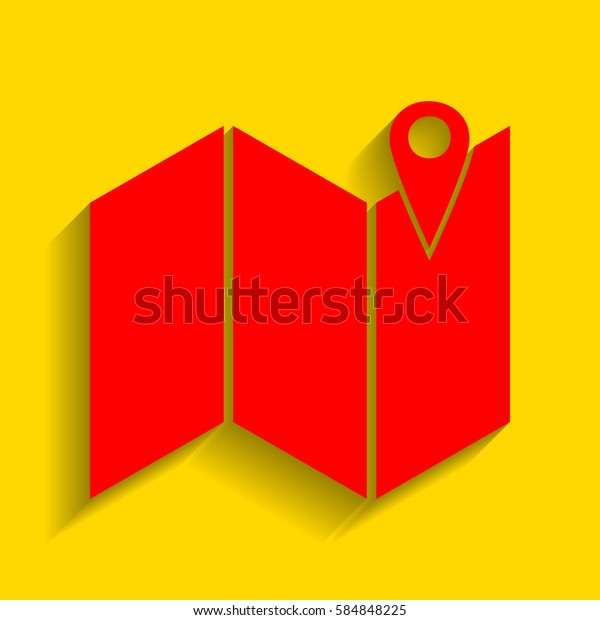 Pin On Map Vector Red Icon Stock Vector (Royalty Free) 584848225 ...