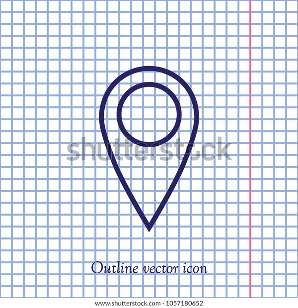 Pin Outline Icon Web Design Element Stock Vector (Royalty Free ...