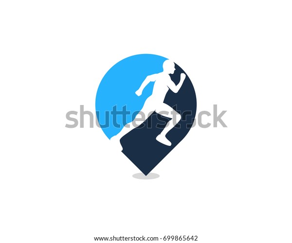 Pin Run Icon Logo Design Element Stock Vector (Royalty Free) 699865642 ...