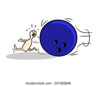 Pin Running Bowling Ball Stock Vector (Royalty Free) 247283848 ...