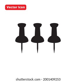 Pin Silhouette Vector Icon Black Isolated Stock Vector (Royalty Free ...