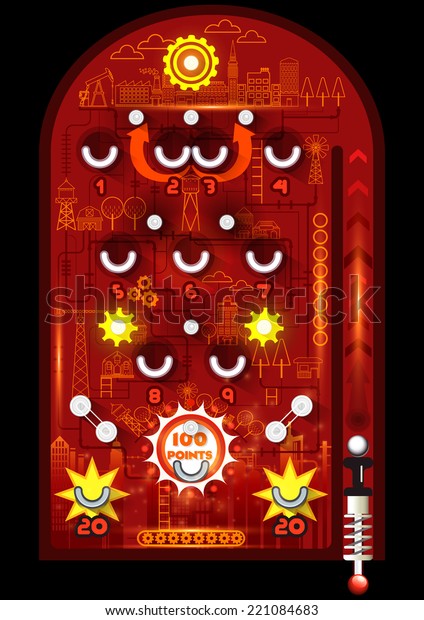 Pinball Game Building Pinball Machine On Stock Vector (Royalty Free ...