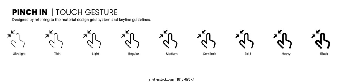 Pinch Out Screen Touch Gesture Icon Stock Vector (Royalty Free ...