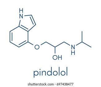 Pindolol Beta Blocker Drug Molecule Skeletal Stock Vector (Royalty Free ...