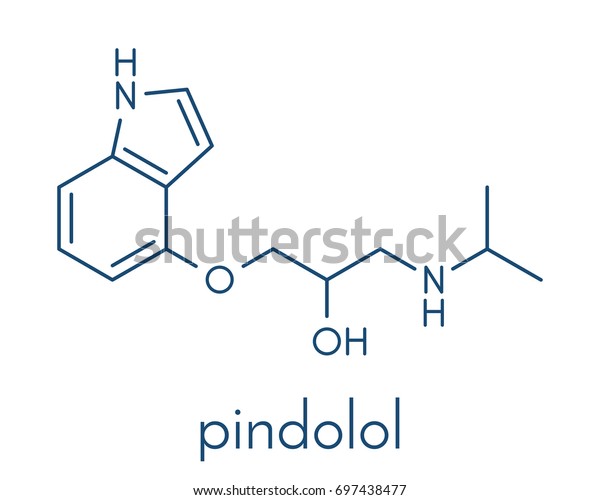 Pindolol Beta Blocker Drug Molecule Skeletal Stock Vector (Royalty Free ...