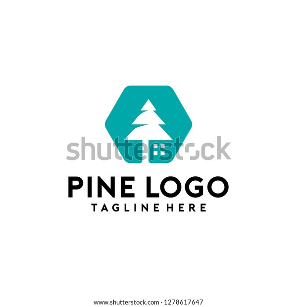 Pine Logo Design Stock Vector (Royalty Free) 1278617647